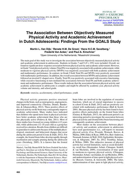 Pdf The Association Between Objectively Measured Physical Activity And Academic Achievement In