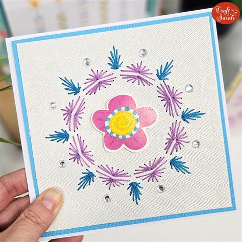 Circular Border Card Stitching Pattern Craft With Sarah