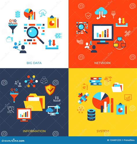 Digital Vector Big Data Icons Set Stock Illustration Illustration Of Graphic Symbol 124401225