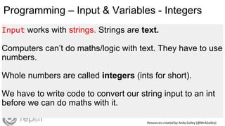 Creating Python Variables Using Replit Software PPTX Programming Languages Computing