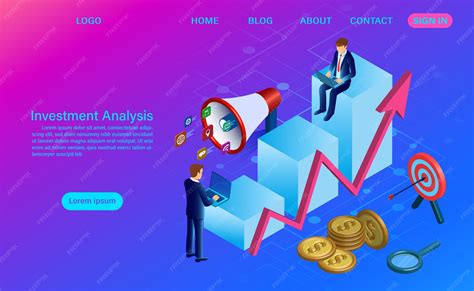 Premium Vector Investment Analysis Web Template