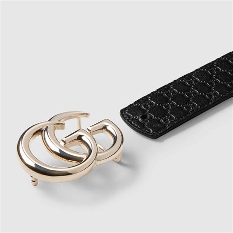 Reversible Gg Marmont Belt In Black And White Leather Gucci® Ca