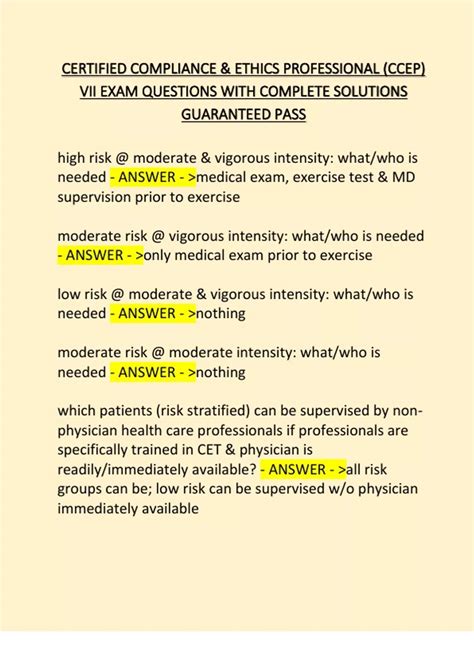 Certified Compliance And Ethics Professional Ccep Vii Exam Questions With Complete Solutions