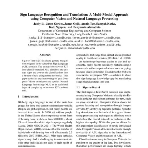sign language recognition and translation a multi modal approach using