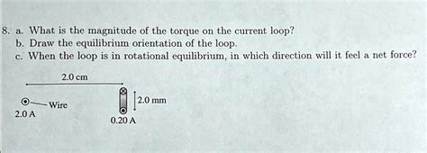 A What Is The Magnitude Of The Torque On The Current Loop B Draw The