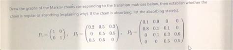 solved draw the graphs of the markov chains corresponding to