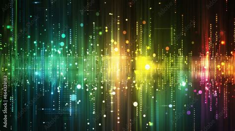 Abstract Data Visualization Featuring Rainbow Lights Dynamic Lines