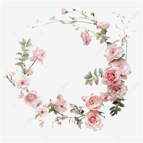 섬세한 장미 꽃과 잎으로 구성된 분홍색 꽃 목걸이 구성 수채화 장미 꽃 Png 일러스트 및 이미지 에 대한 무료 다운로드 Pngtree