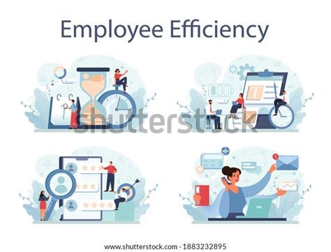 Employee Efficiency Concept Set Business Staff Stock Vector Royalty