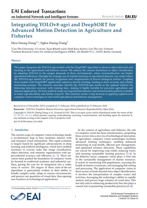 Pdf Integrating Yolov8 Agri And Deepsort For Advanced Motion Detection In Agriculture And