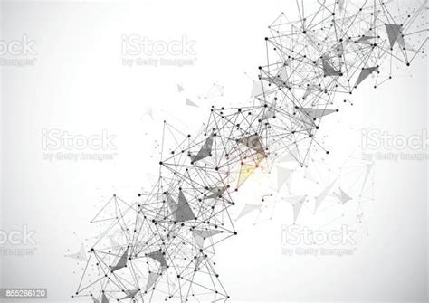 추상적인 기하학적 다각형 공간 배경 연결 점 들과 라인 벡터 일러스트 레이 션 0명에 대한 스톡 벡터 아트 및 기타 이미지