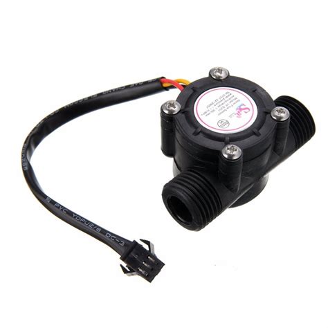1 2 water flow sensor 1 30l min hall flowmeter temperature sensor for