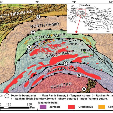 Simplified Tectonic Map Of The Pamir Modified After Angiolini Et Al
