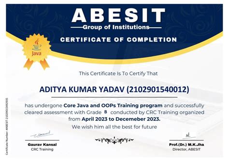 Aditya Kumar Yadav On Linkedin Java Oops Trainingsuccess Abesit
