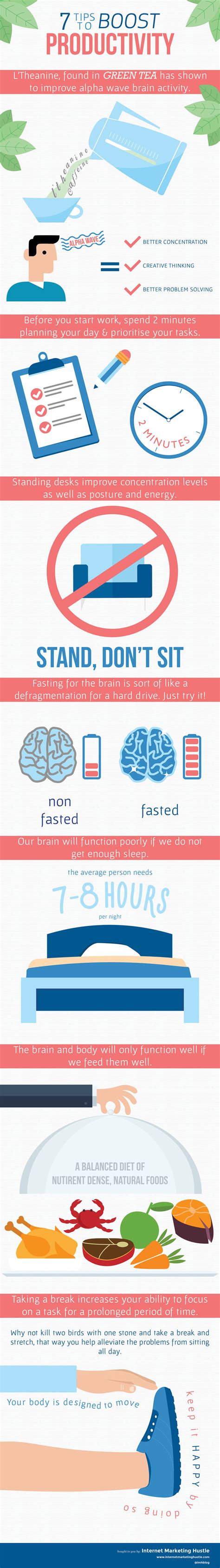 7 Tips To Boost Productivity Infographic