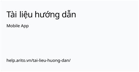 Mobile App T I Li U H Ng D N