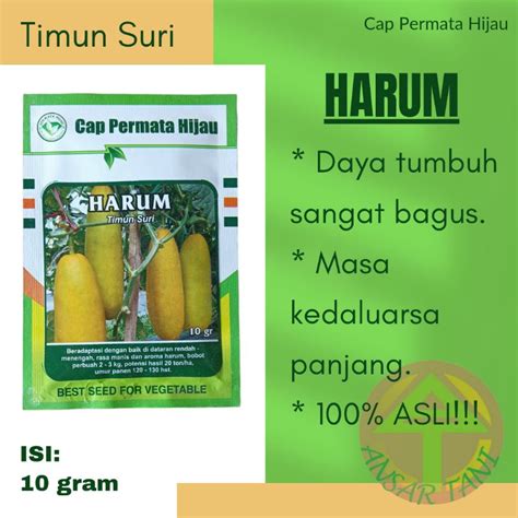Jual Benih Timun Suri Harum Cap Permata Hijau 10 Gram Shopee Indonesia
