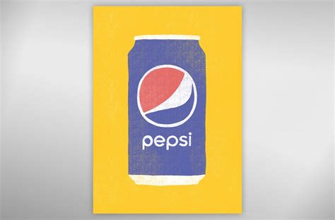 Vintage 2010s Pepsi Soda Can Illustration Pop Art Hand Drawn Style