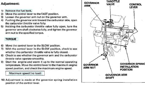 How To Adjust The Governor Spring On A Honda Gc160 Engine