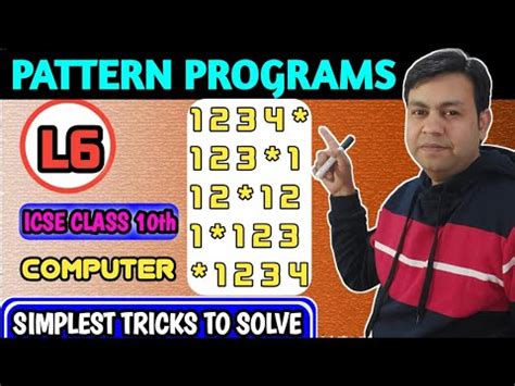 Icse Java Pattern Programs Part How To Solve Java Pattern With Easy Technique YouTube