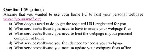 Solved Question 1 50 ﻿pointsassume That You Wanted To Use