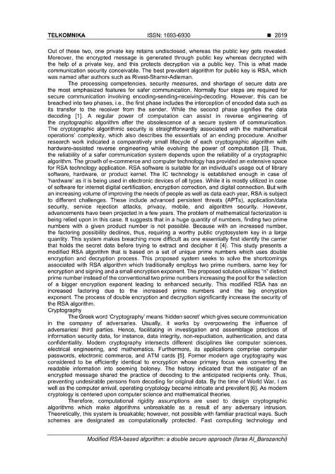Modified Rsa Based Algorithm A Double Secure Approach Pdf