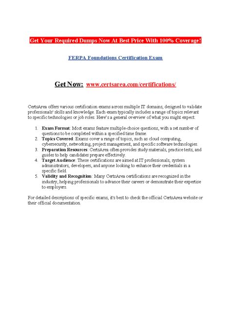 Ferpa Foundations Certification Exam Get Your Required Dumps Now At Best Price With 100