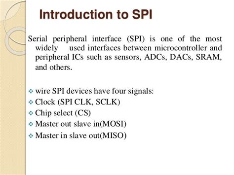 SPI Serial Peripheral Interface Protocol Pptx