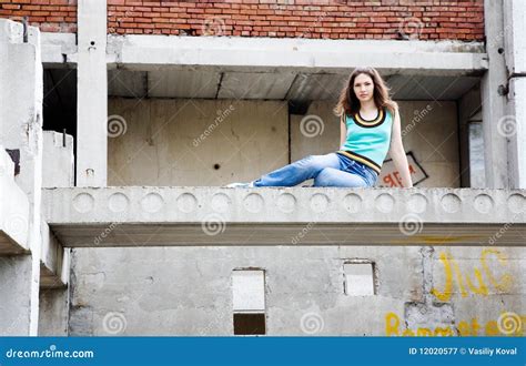 Girl In Rusty Building Stock Image Image Of Rusty Staircase 12020577
