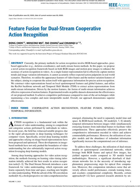 pdf feature fusion for dual stream cooperative action recognition
