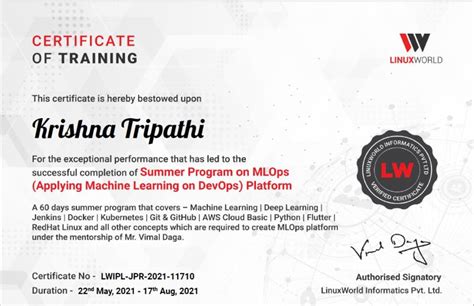 Krishna Tripathi On Linkedin Worldrecordholder Vimaldaga Mlopsbylw Righteducation Rightmentor