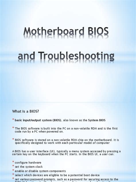 Bios Motherboard Troubleshooting Pdf Bios Booting