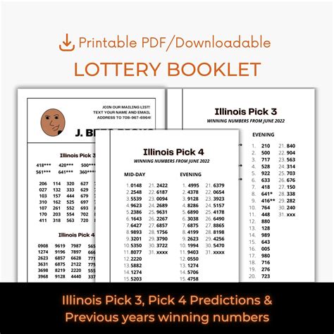 Illinois Lottery Book Prediction | Current Month Pick 3 & Pick 4 Lottery Numbers Download PDF - Etsy