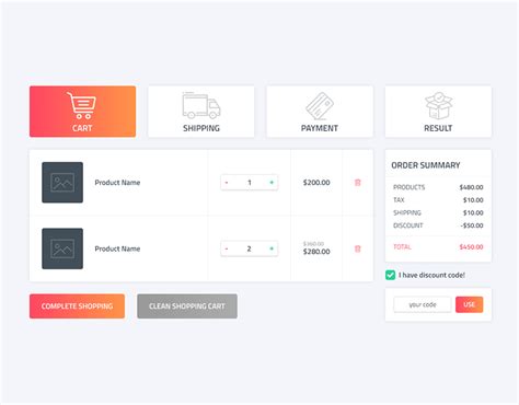 E Commerce Cart Checkout Page Design Behance