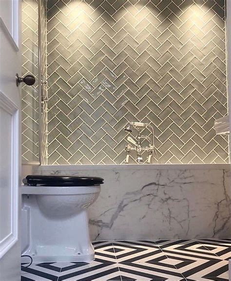Stylish Herringbone Wall Tiles For Your Bathroom