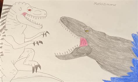 Indominus Rex Vs Mosasaurus By Jurassicwarrior451 On Deviantart