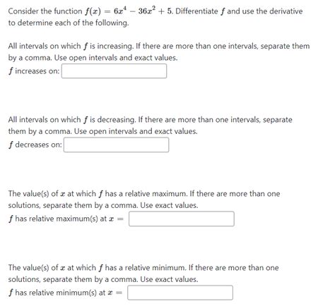 Solved The Function Fx−2x330x2−54x10 Has One Local