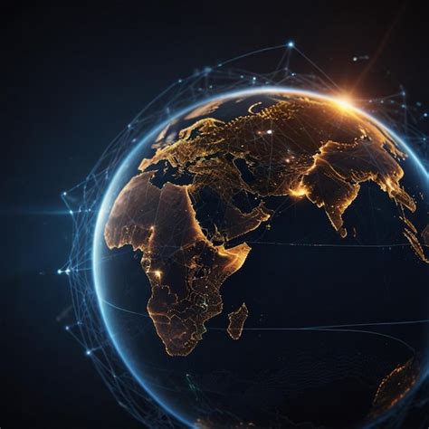 Digital World Globe Concept Of Global Network And Connectivity On Earth High Speed Data Transfer