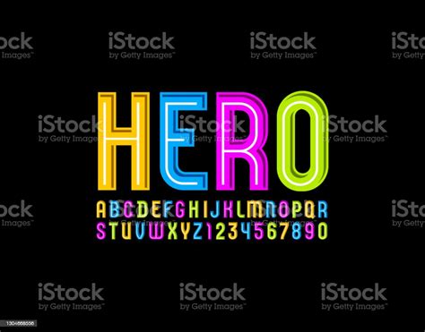 3d 밝은 글꼴 트렌디 한 현대 알파벳 흰색 선과 응축 된 문자와 숫자 벡터 일러스트 10eps 3차원 형태에 대한 스톡 벡터