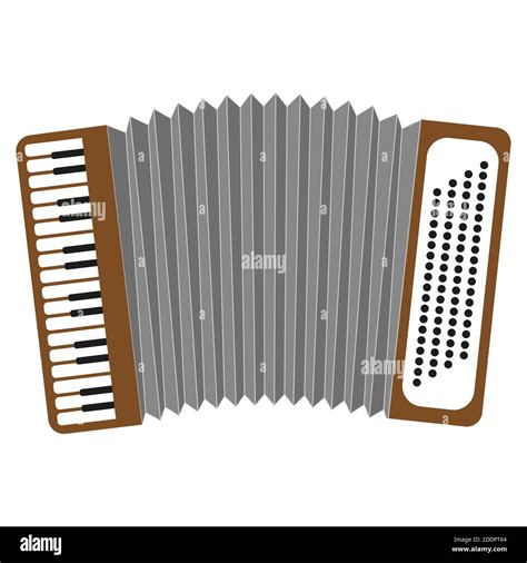 Accordion Icon Music And Instrument Flat Style Sound Sign Colorful