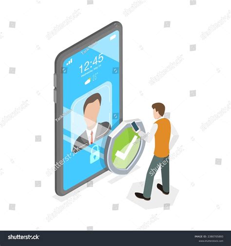 3d Isometric Flat Illustration Biometrics Identification Stock Illustration 2380705893
