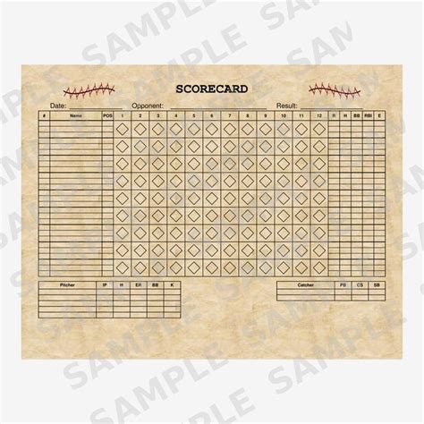 2 Pack Baseball Scorecard Printable Classic White And Vintage