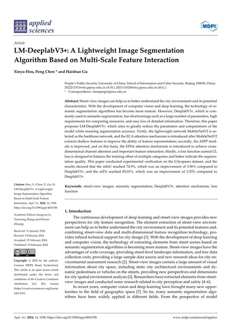 pdf lm deeplabv3 a lightweight image segmentation algorithm based