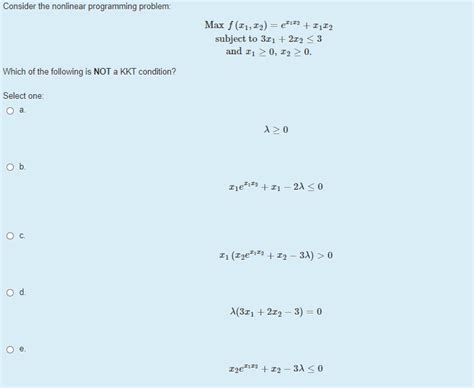 Solved Consider The Nonlinear Programming Problem Max F