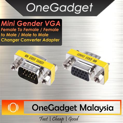 Ready Stock Mini Gender Vga Female To Female Female To Male Male To Male Changer