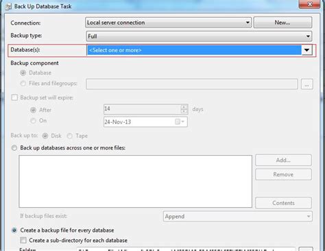 Backup Database Task Backup Sql Server Server