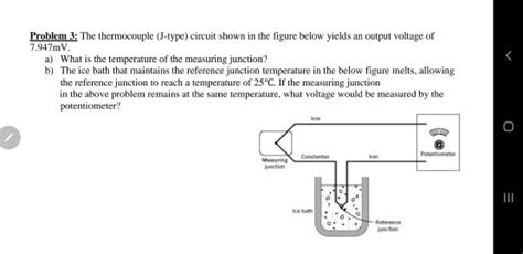 Solved Problem 3 The Thermocouple J Type Circuit Shown In The