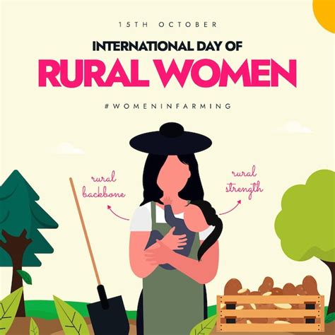 Premium Vector International Day Of Rural Women Banner With A Farmer