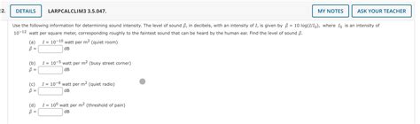 Solved Use The Following Information For Determining Sound Chegg