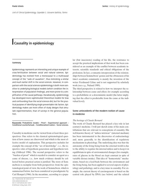 Causality In Epidemiology Pdf Epidemiology Causality